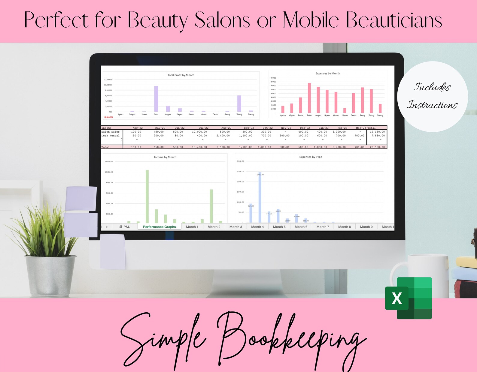 Beauty Business Bookkeeping Spreadsheet Beauty Business - Etsy UK