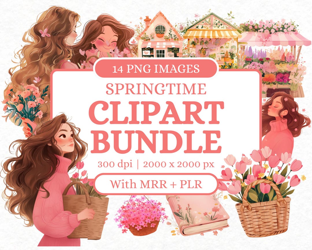 Spring Time Clipart Bundle | PLR & MRR Digital Product | Commercial ...