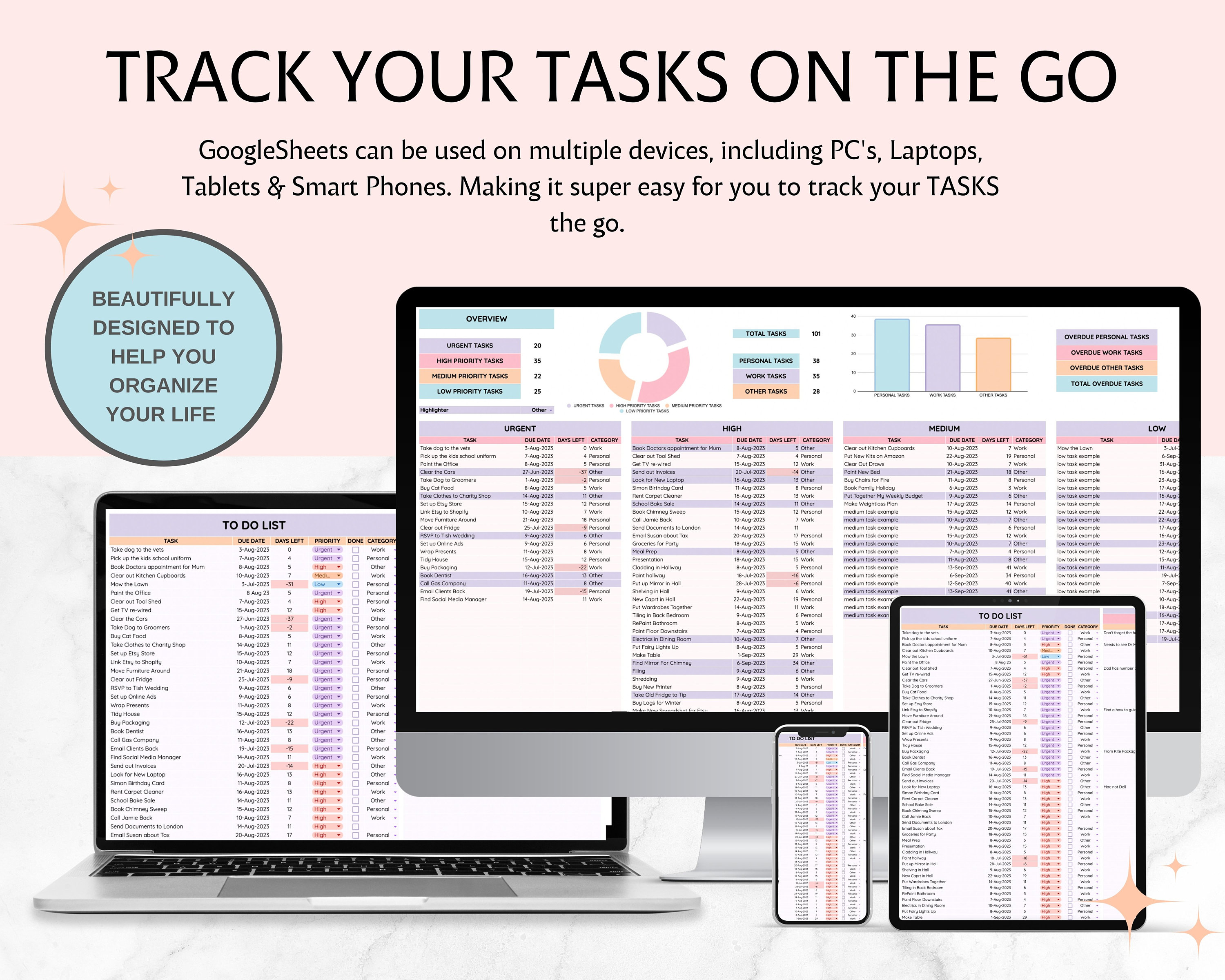 Digital to Do List and Task Tracker, Google Sheets to Do List ...