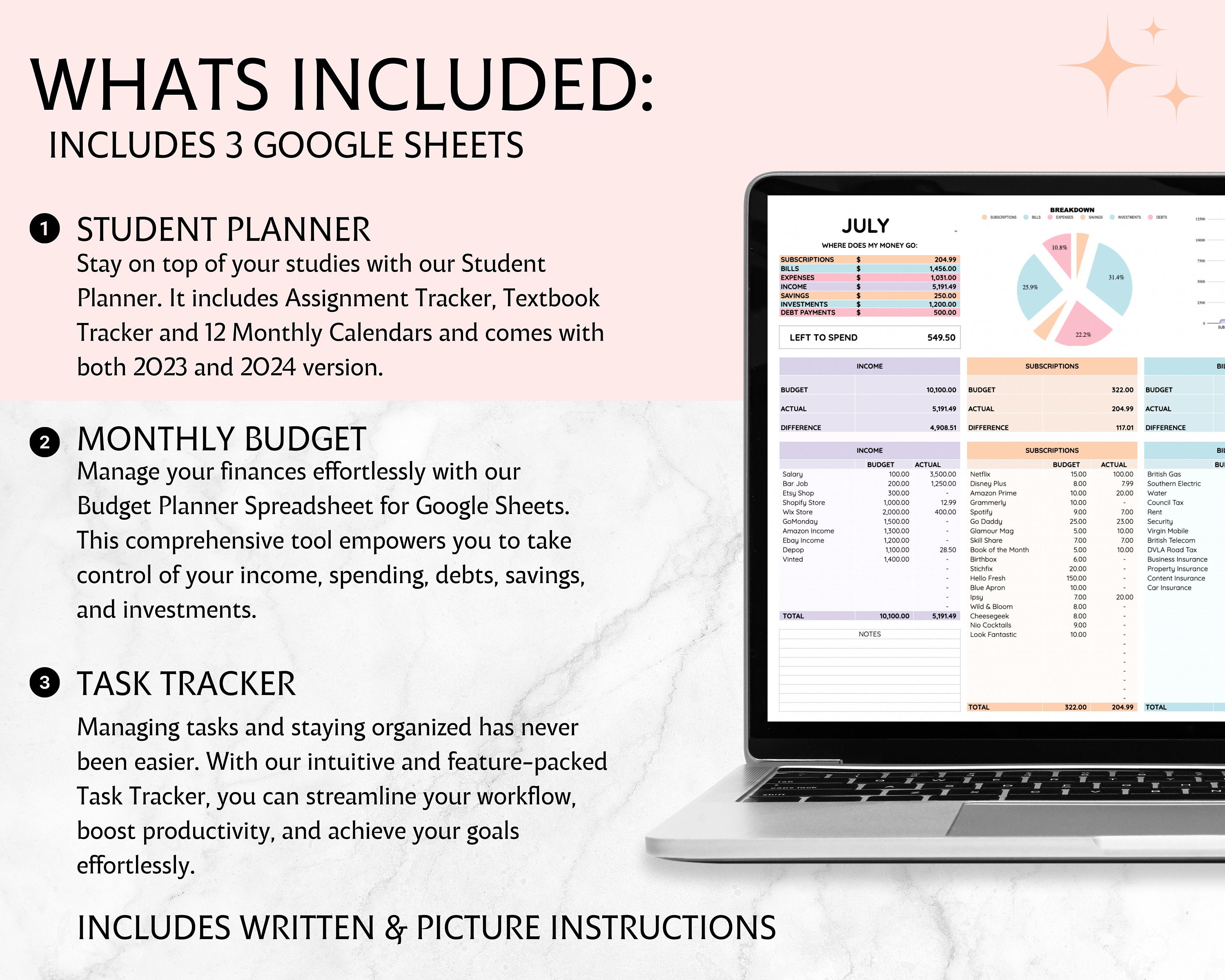 Back to School Bundle, Task Tracker, Assignment Tracker, Student ...