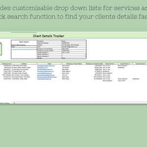 Client Details Tracker Spreadsheet, Client Information Database, Client ...