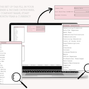 Beauty Business Income and Expenses Bookkeeping Spreadsheet, Excel ...