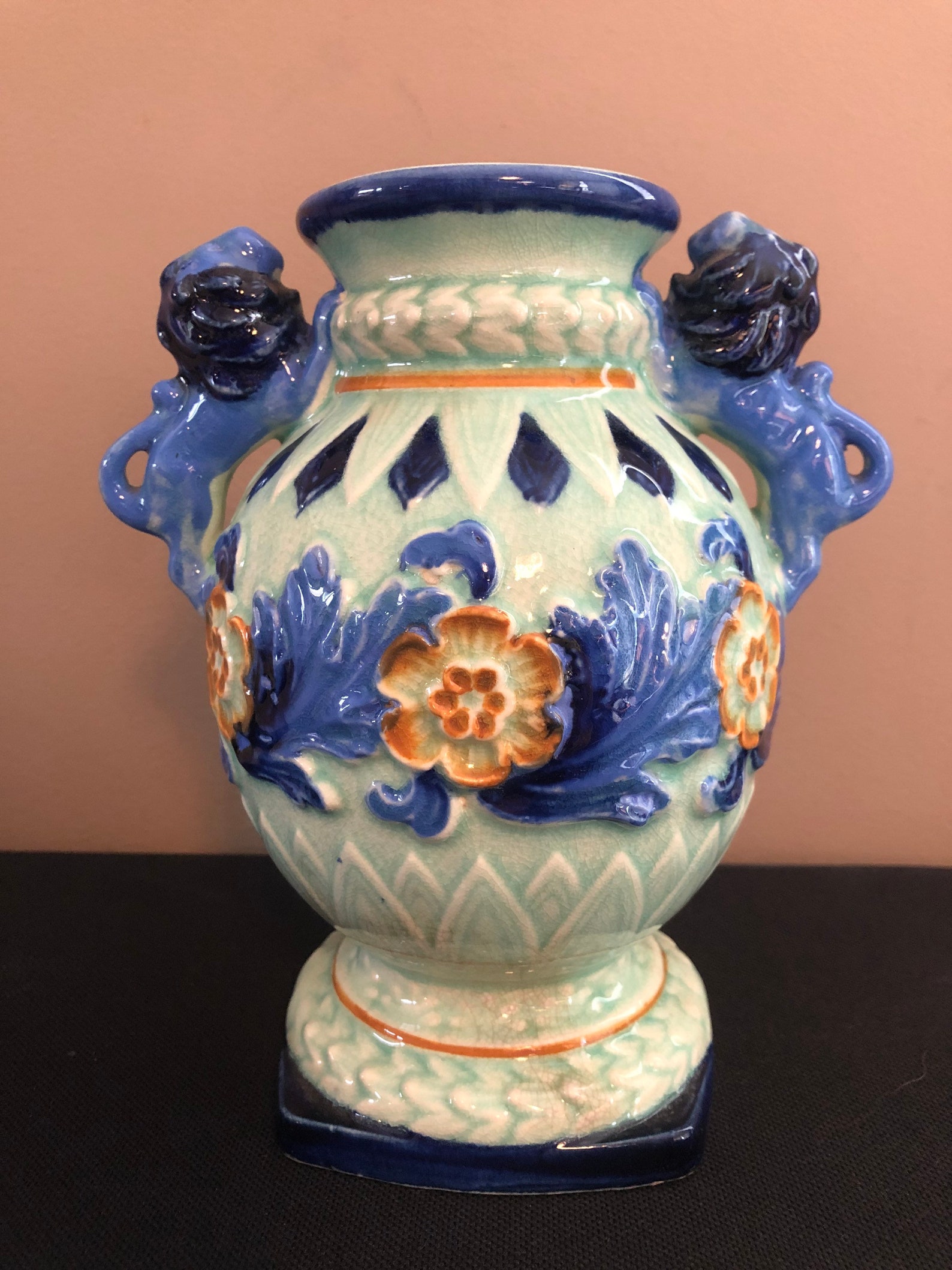 Vintage Moriyama Japan Floral Urn Cachepot Vase Raised Moriage | Etsy