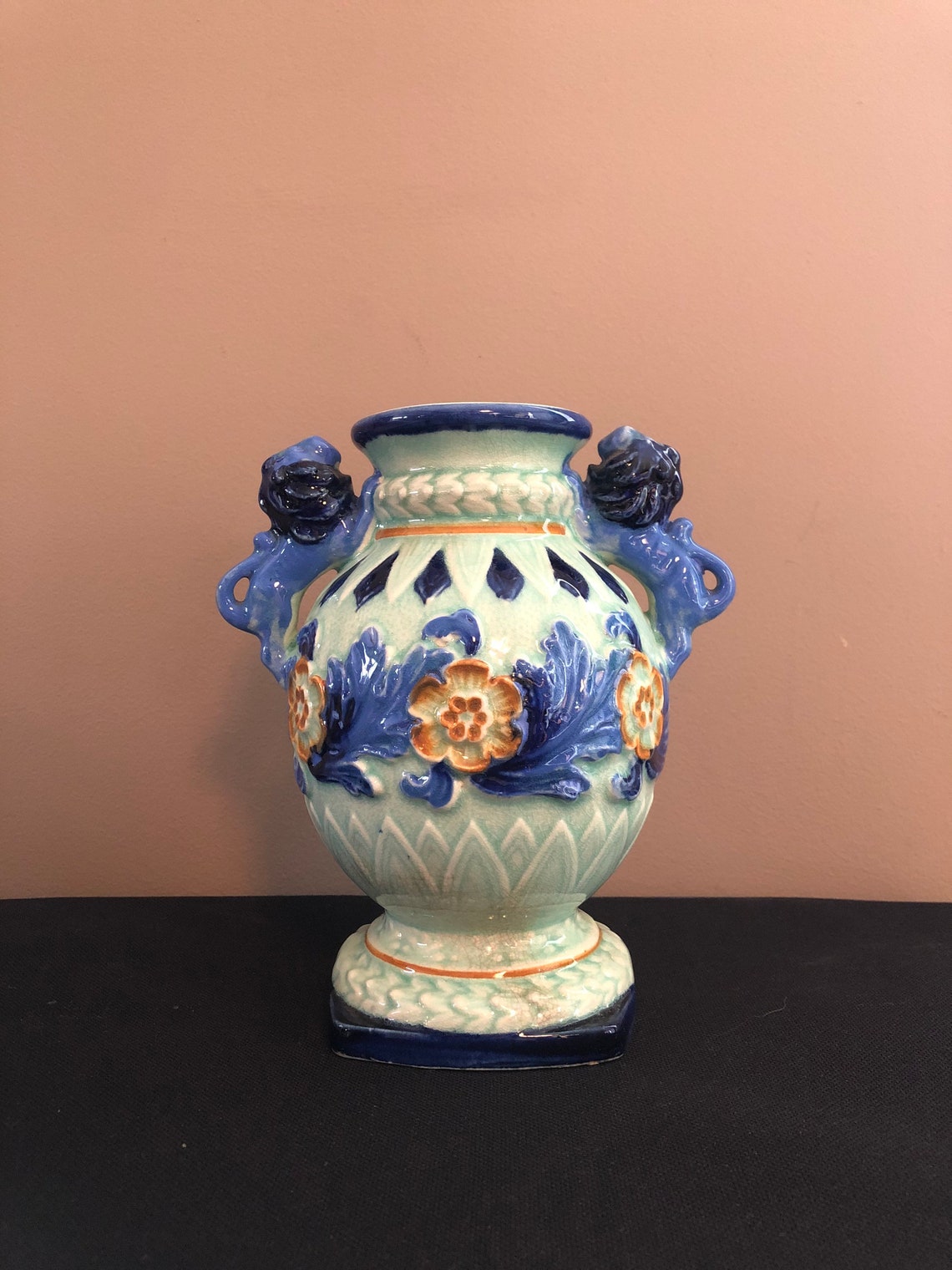 Vintage Moriyama Japan Floral Urn Cachepot Vase Raised Moriage | Etsy