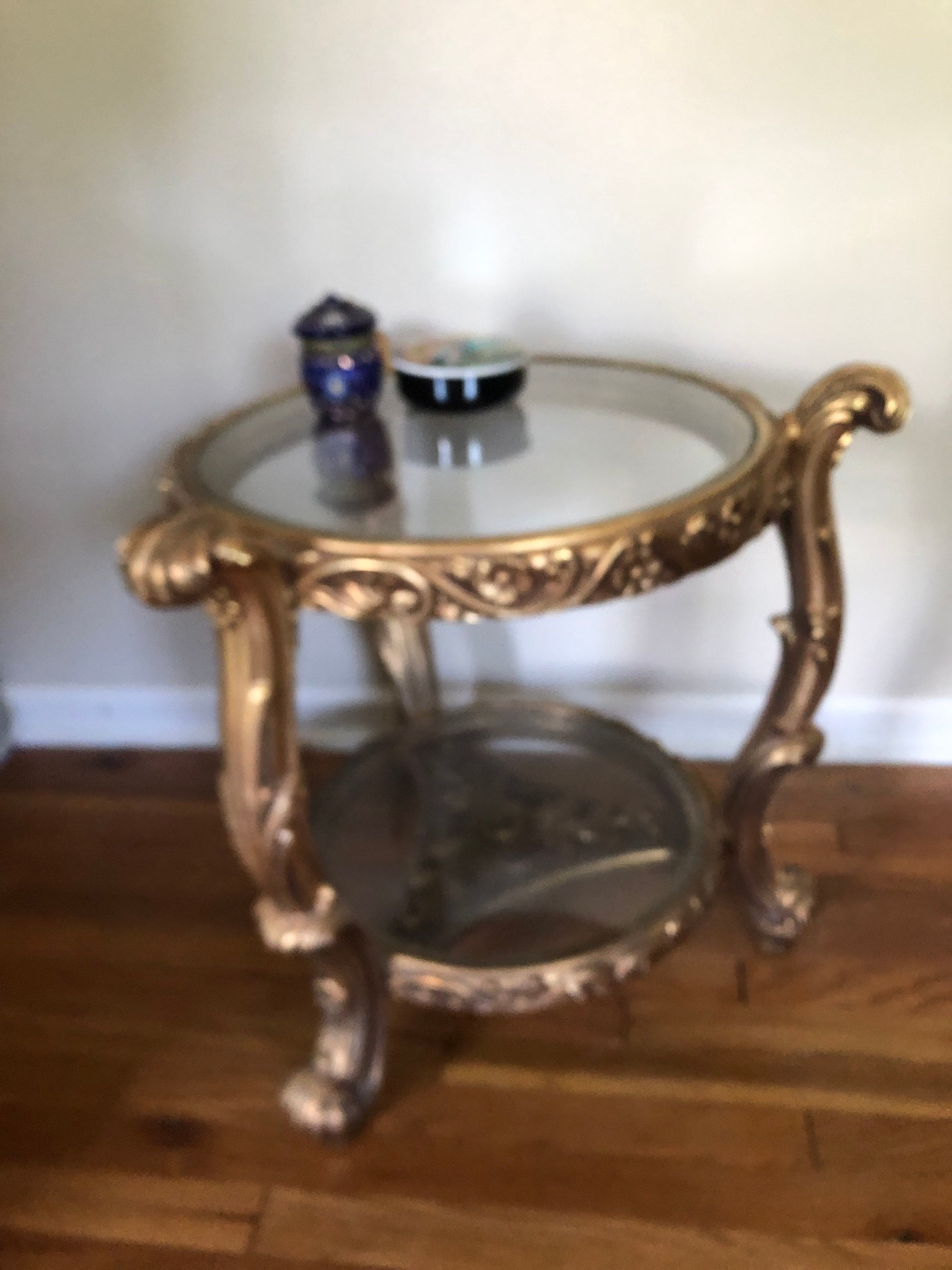 Vintage 70s Neoclassical French Gold Gild With Glass Surface | Etsy