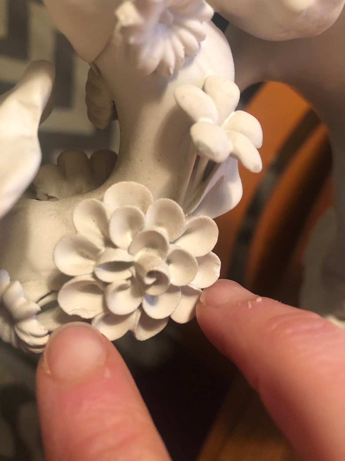 Vintage Italian White Carved Chalkware Candelabra Cherub | Etsy