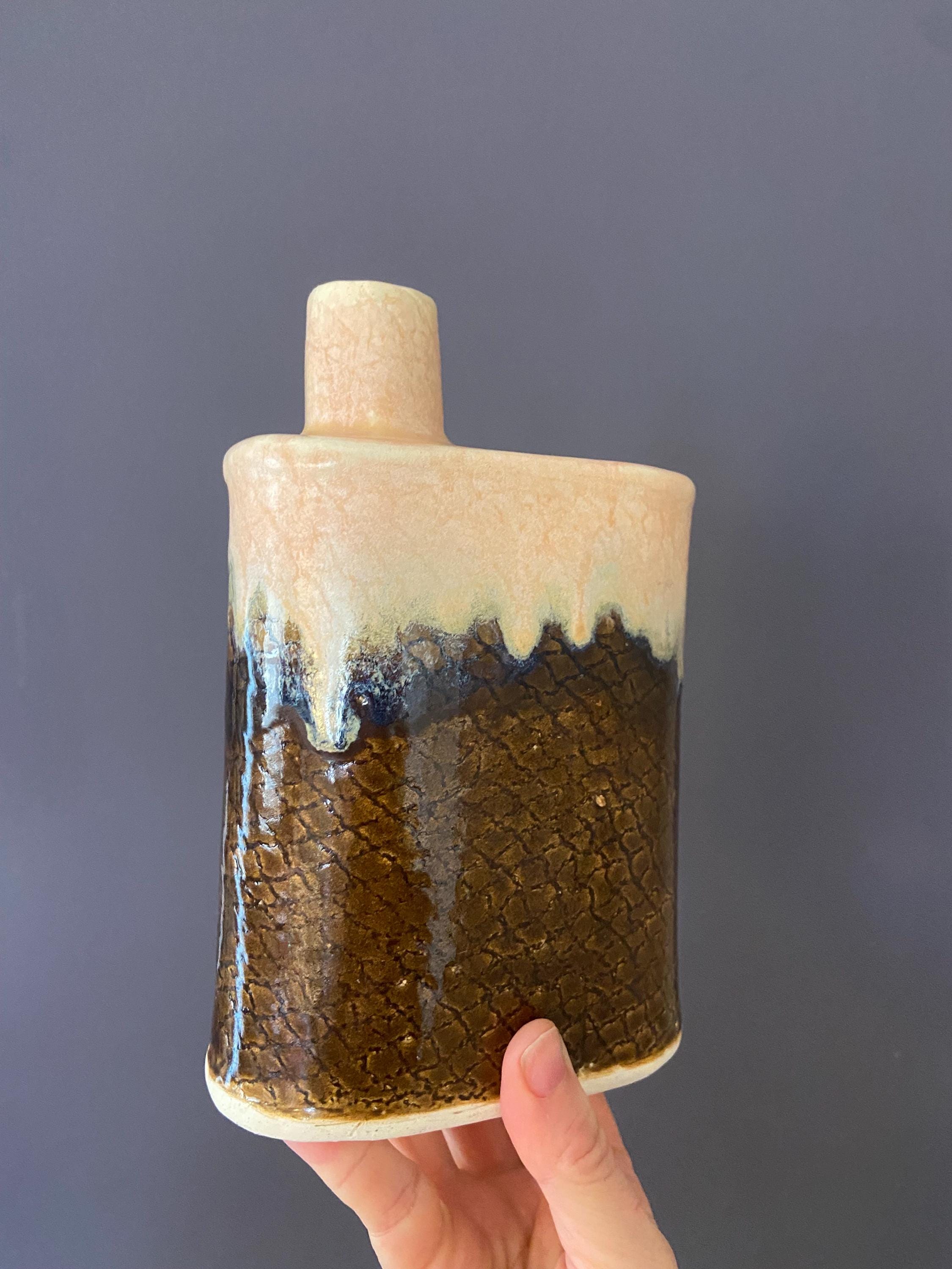 Vintage Midcentury Modern Studio Pottery Drip Glaze Asymmetrical Bud ...
