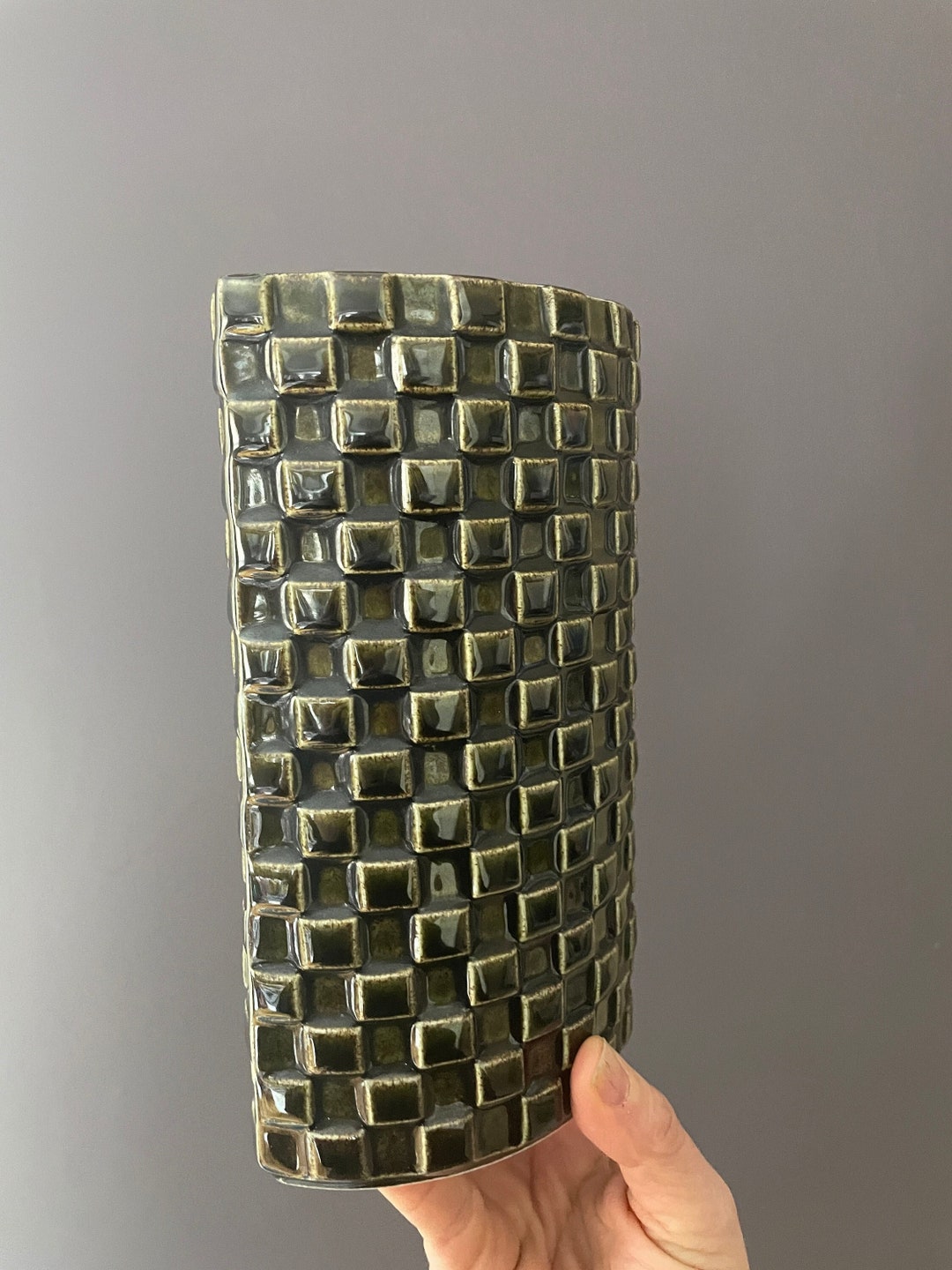 Vintage 60s Arabia of Finland Midcentury Modern Green Textured ...