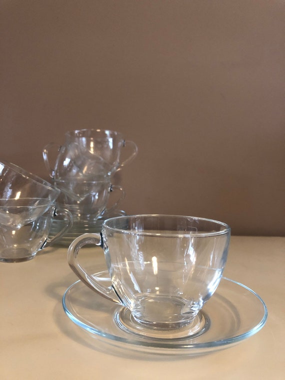 Set for 6 Vintage MCM French Arcoroc Coffee Cups & Saucers - Etsy