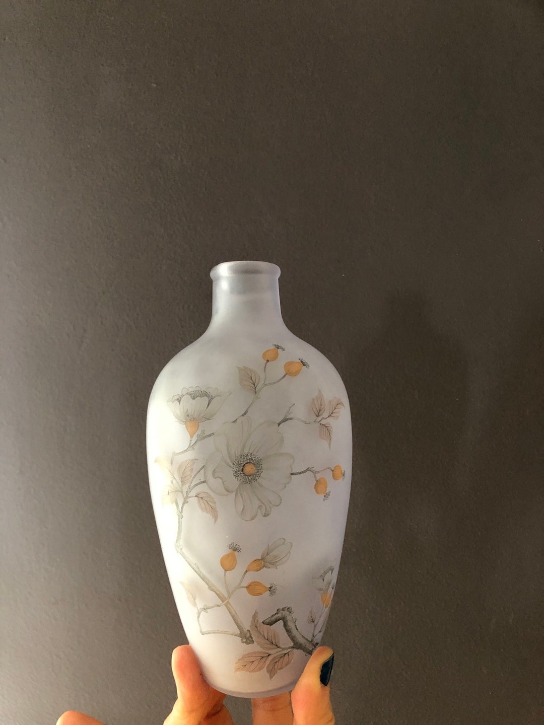 Vintage 70s Viking Glass Pastel Purple Bud Vase With Intricate Floral ...