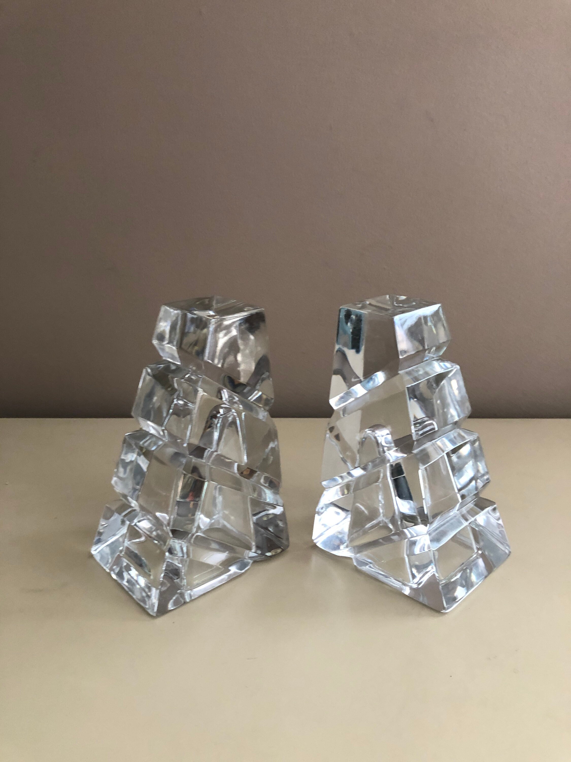 Vintage MCM Mid Century Modern Large Heavyweight Angled - Etsy