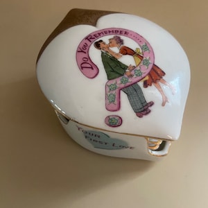 Vintage MCM 60s Valentine Love Kitsch Porcelain Little Serving Trays ...