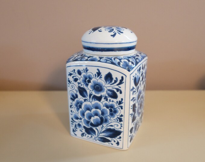 Vintage Hand Painted OUD 841 Delft Blue Lidded Canister Tea Jar - White ...