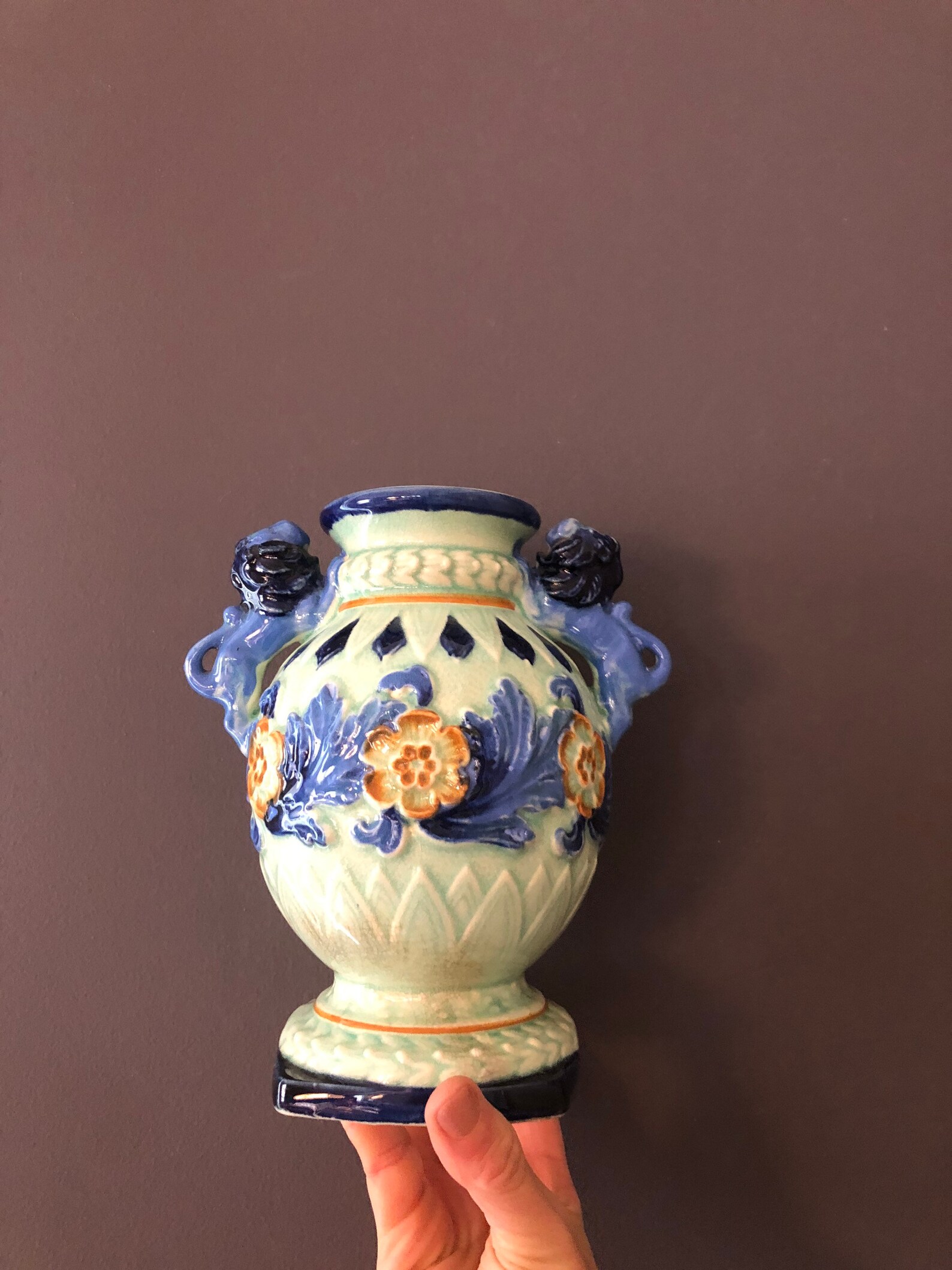 Vintage Moriyama Japan Floral Urn Cachepot Vase Raised Moriage | Etsy