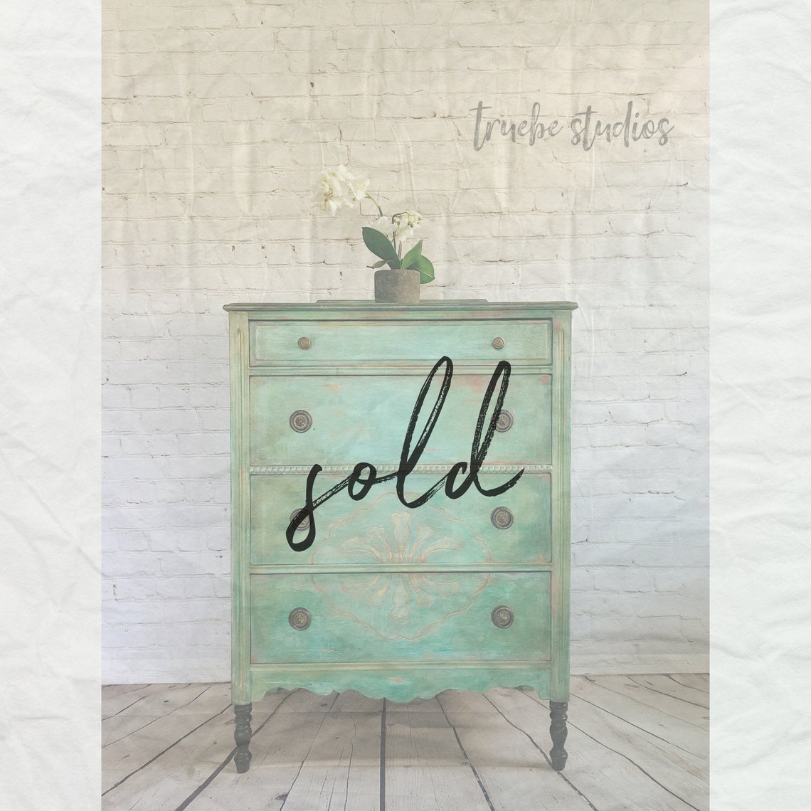 SOLD Hand Painted Vintage Dresser | Etsy