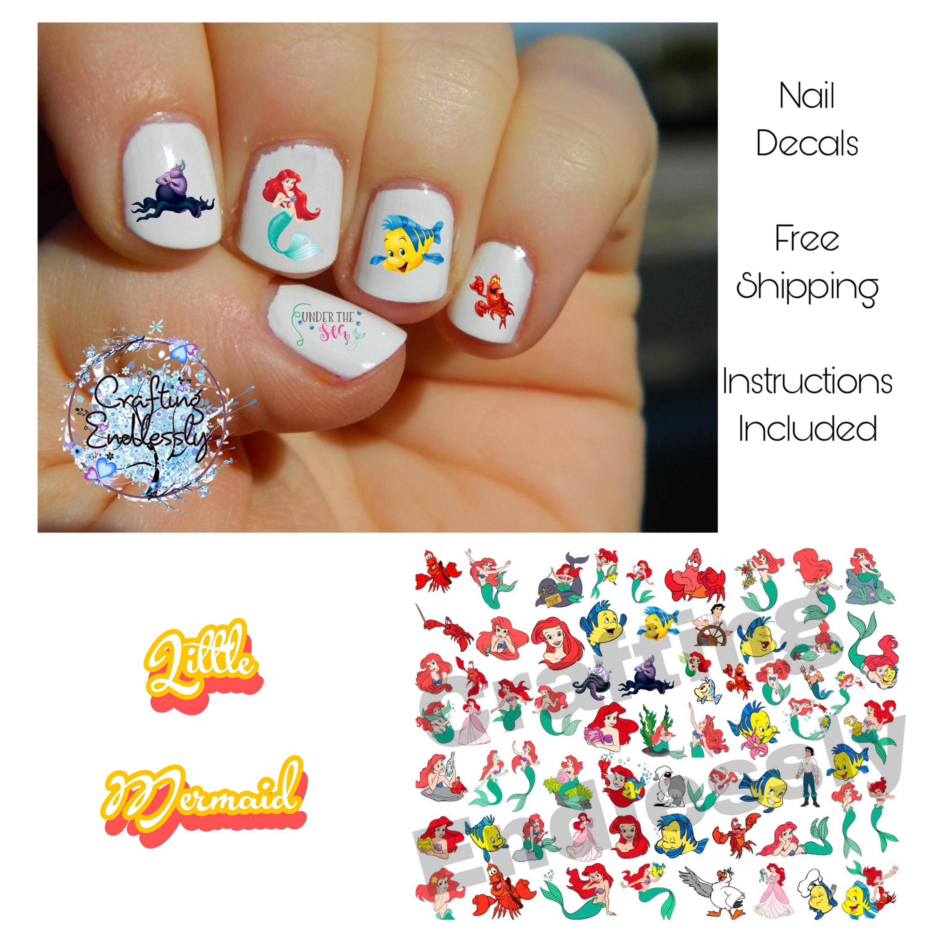 Little Mermaid Nail Art Stickers