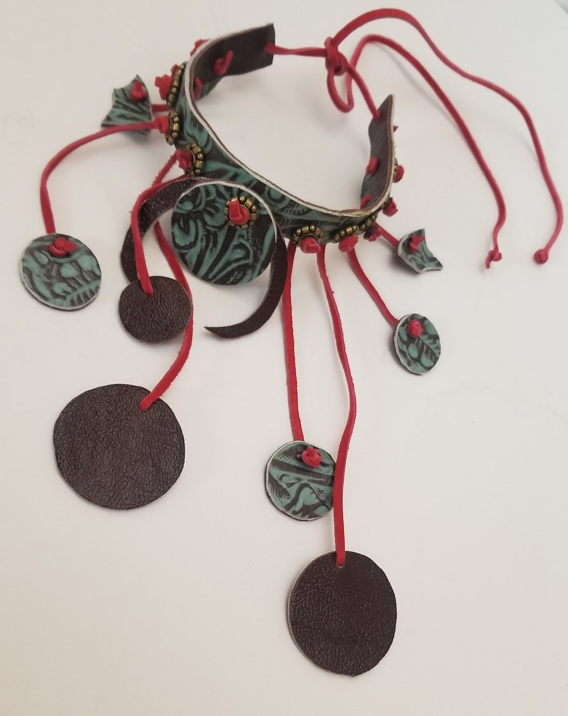 Handmade Leather Choker Necklace - Etsy