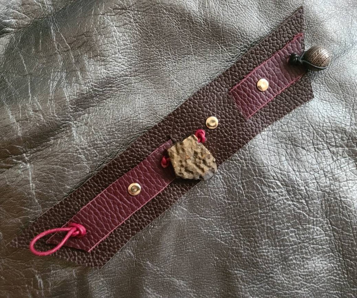 Handmade Leather Bracelet With Leather Strings and Metal - Etsy