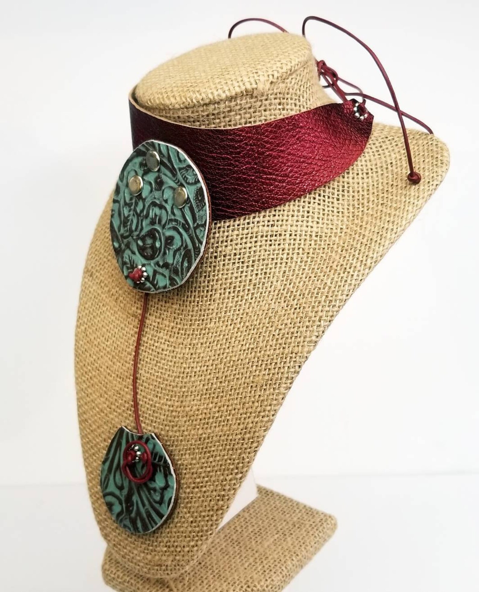 Handmade Leather Choker Necklace - Etsy