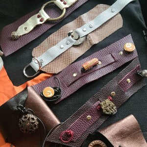 Handmade Leather Bracelet, With Leather Strings and Metal Nugget ...