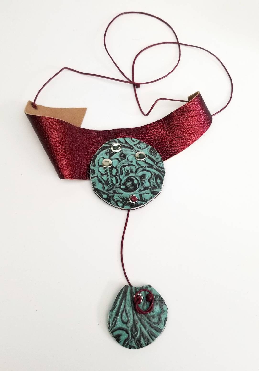 Handmade Leather Choker Necklace - Etsy