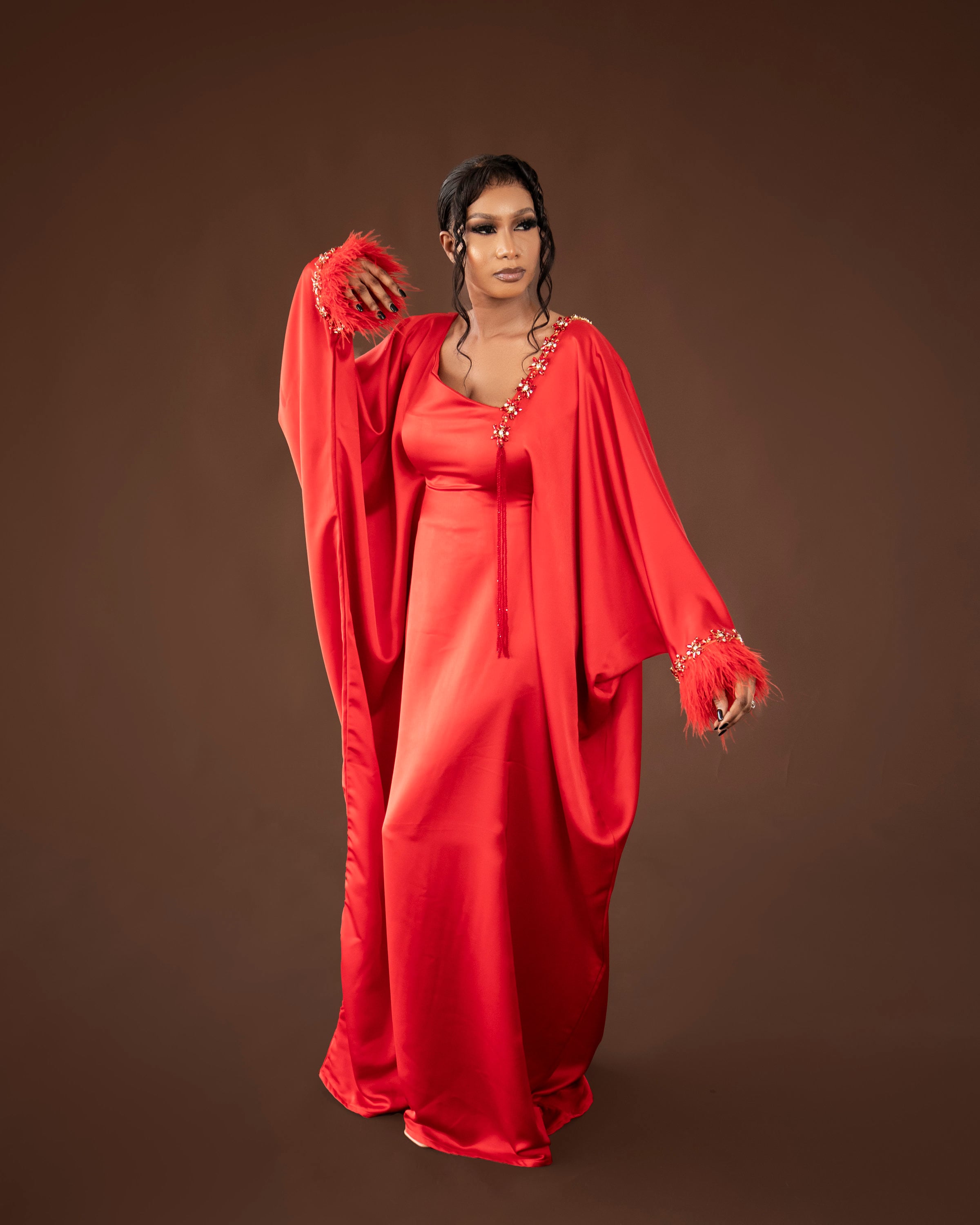 Ostrich Feather Kaftan Dress - Etsy