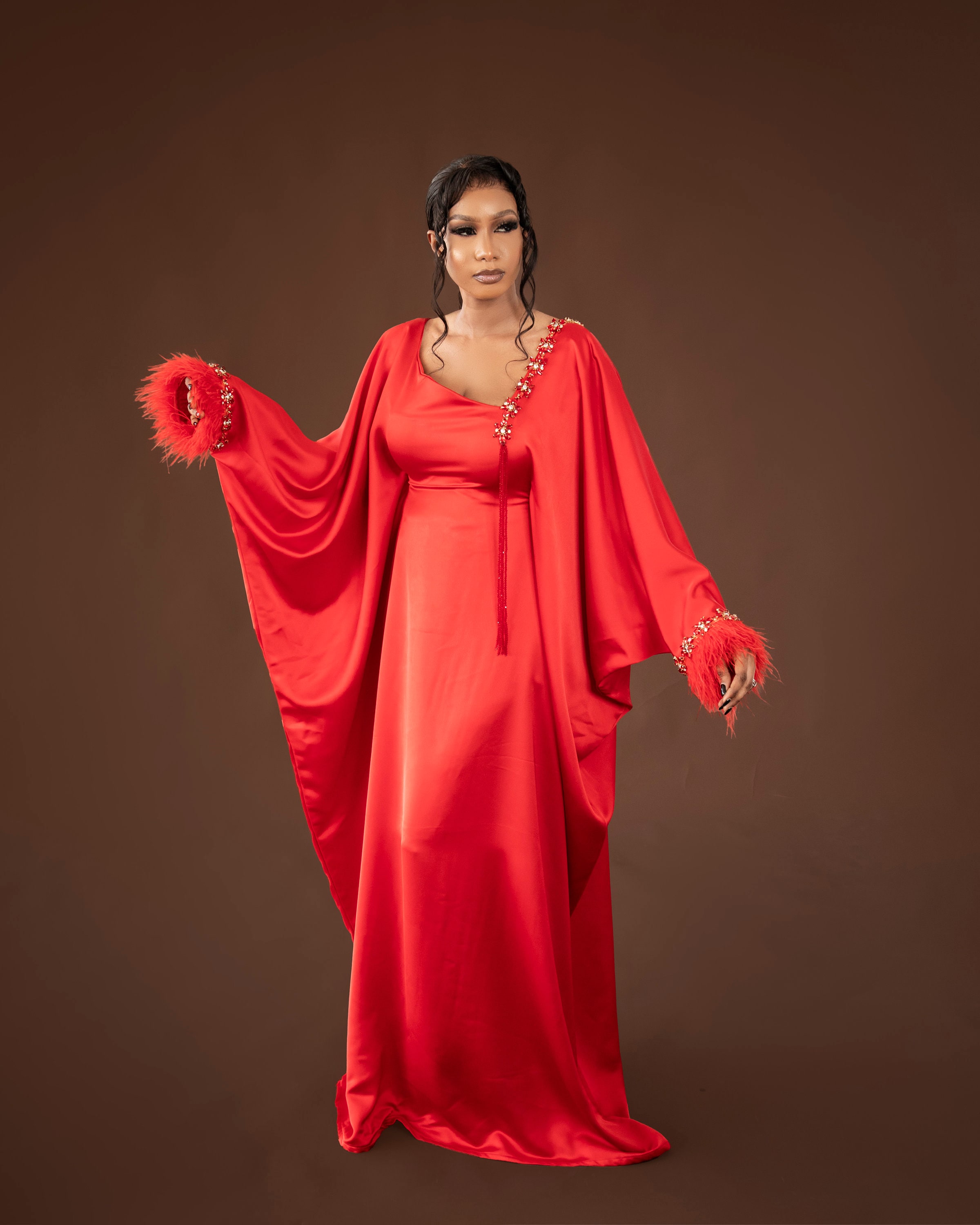 Ostrich Feather Kaftan Dress - Etsy