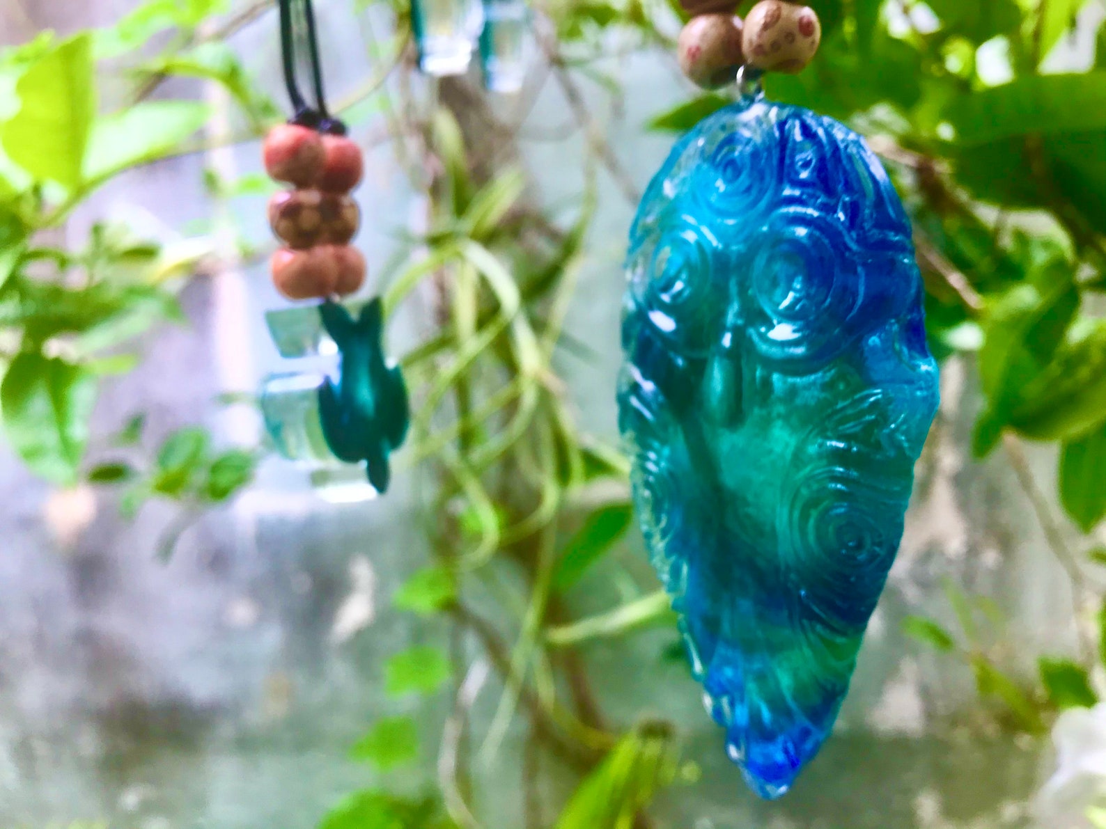 Bagua Line Taino Indigenous Resin Jewelry Guanin Atabey Water Necklace ...