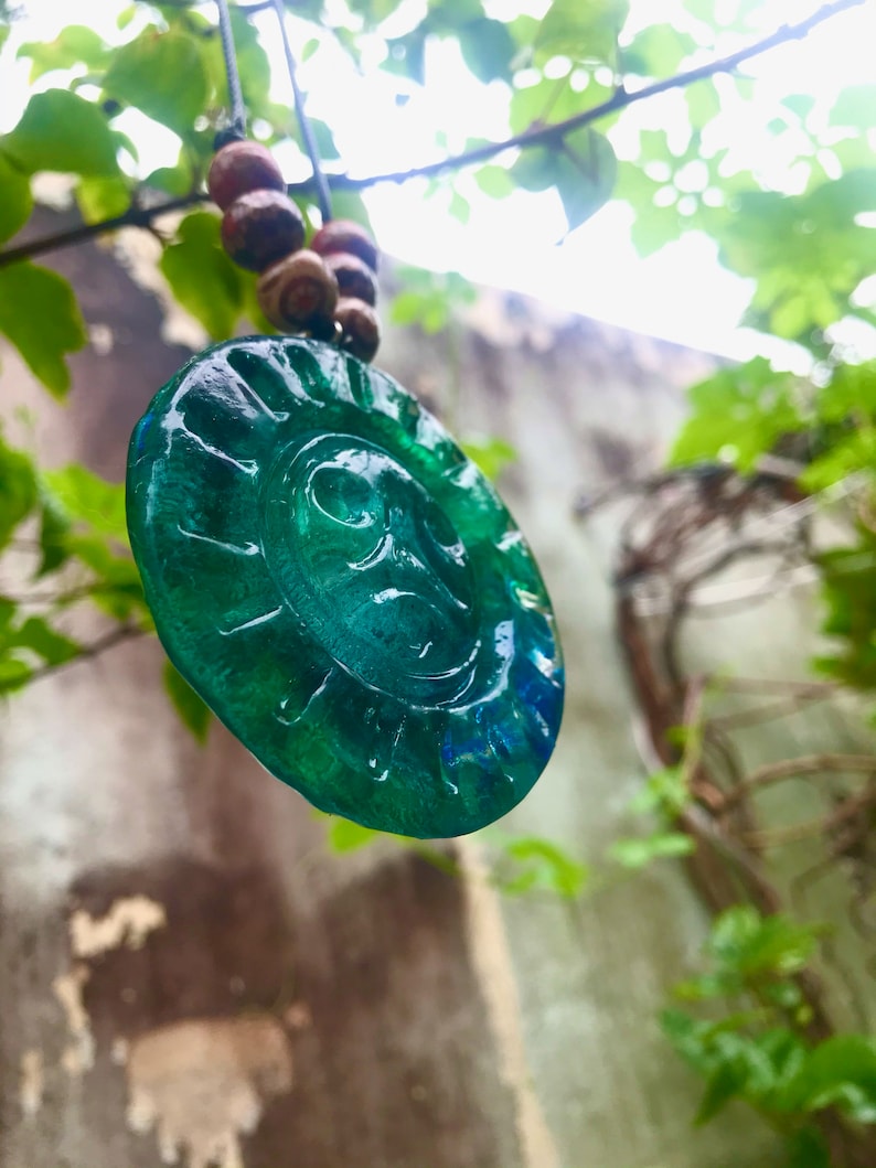 Bagua Line Taino Indigenous Resin Jewelry Guanin Atabey Water Necklace ...