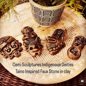 Cemi Sculptures Indigenous Deities Taino Inspired in Clay - Etsy