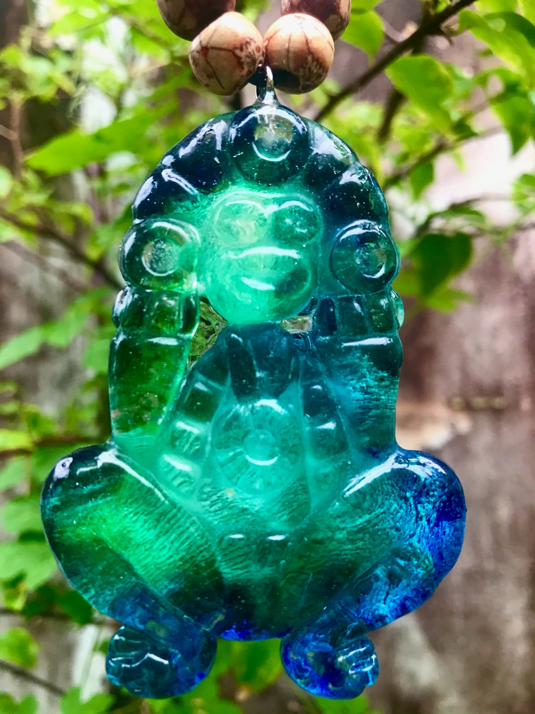 Bagua Line Taino Indigenous Resin Jewelry Guanin Atabey Water Necklace ...