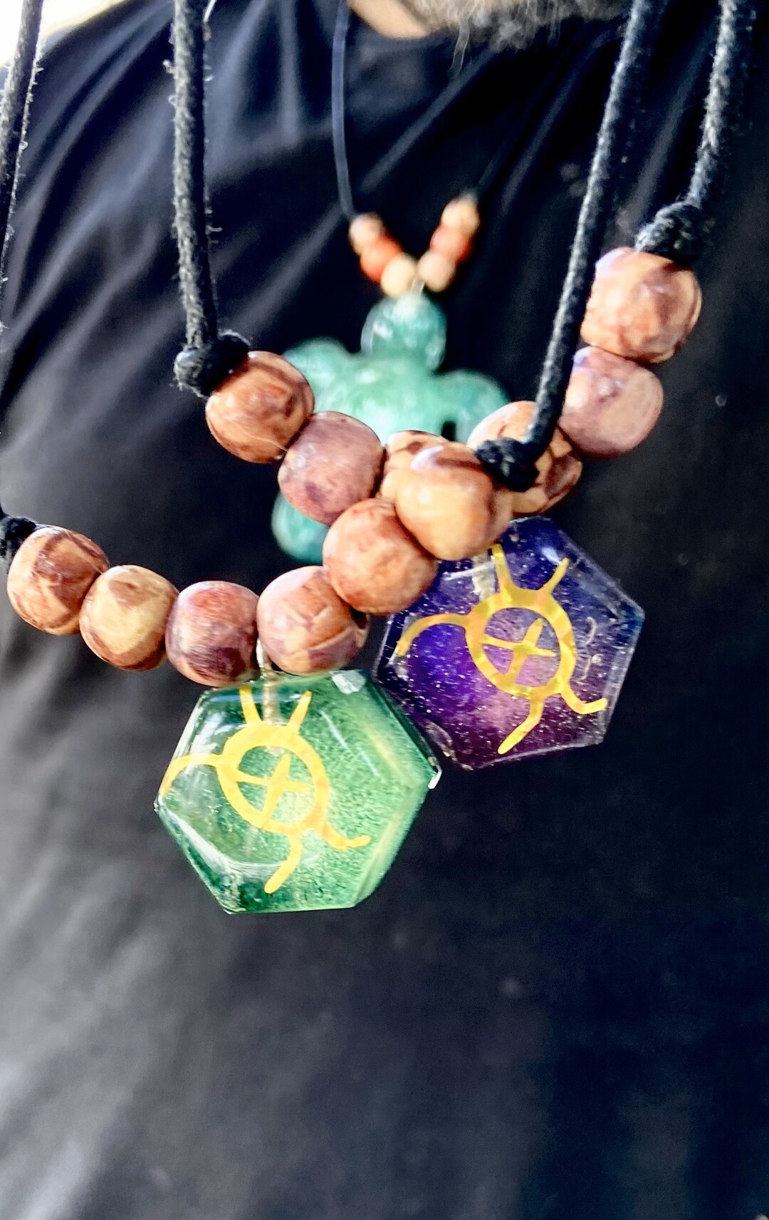 Taino Inspired Hexagon Carey Bagua and Cosmic Colors - Etsy