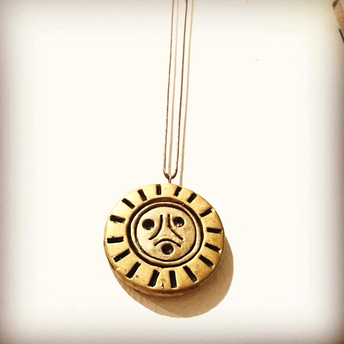 Taino Art Metallic Gold Guanin Amulet | Etsy