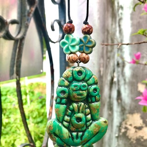 Taino Inspired Indigenous Art Atabey Jade or Larimar Clay Amulet ...