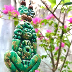 Taino Inspired Indigenous Art Atabey Jade or Larimar Clay Amulet ...