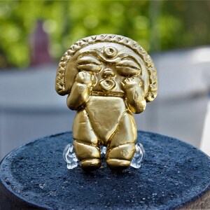 Metallic Gold Color Taino Art Sculptures Cemis Set of 4 - Etsy