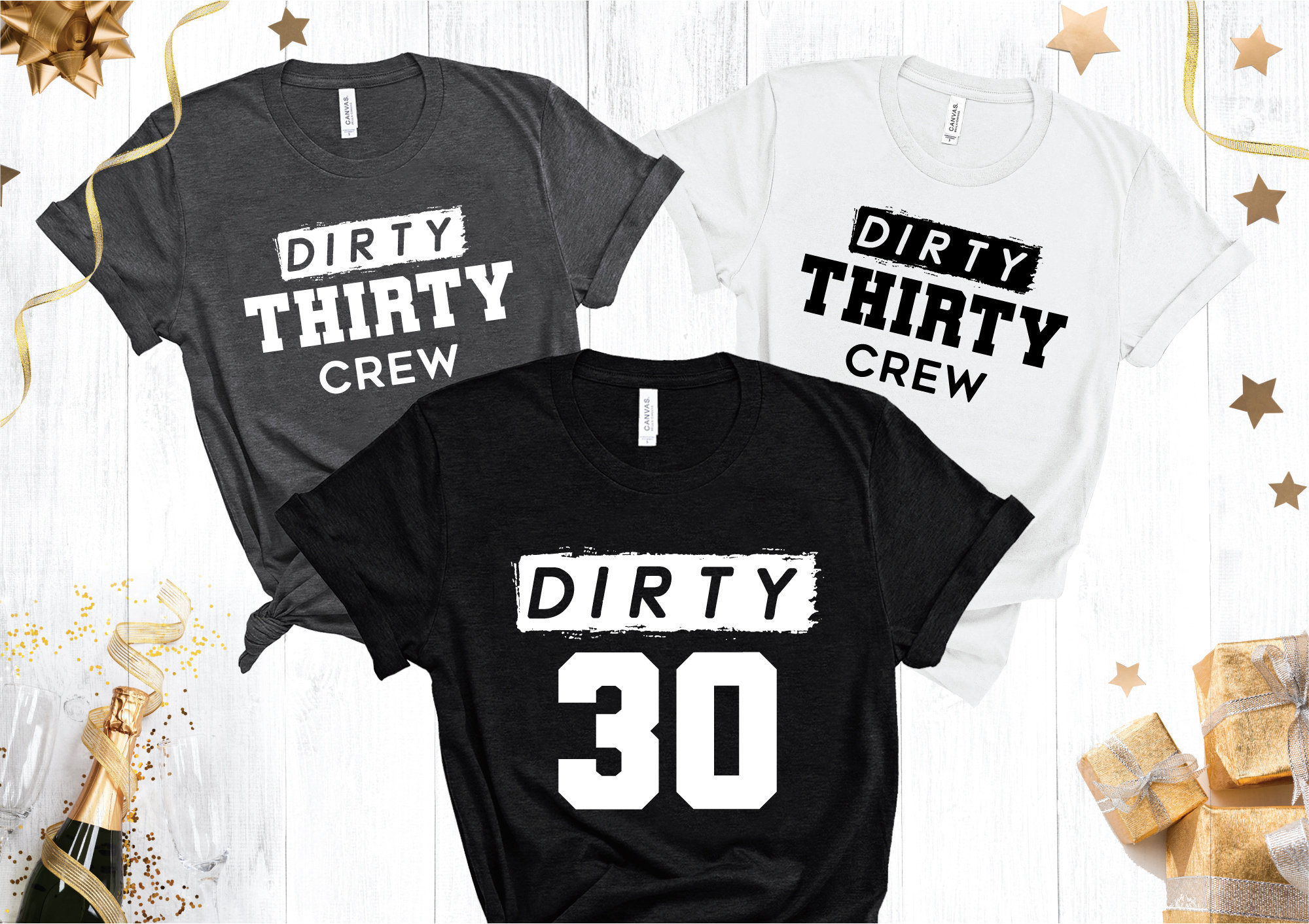 Dirty Thirty Birthday Shirts Custom Tees 30th Birthday Tees | Etsy