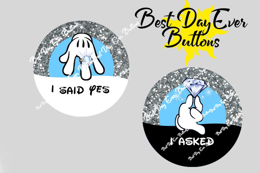 Disney Just Engaged Buttons-disney Just Engaged Pins-disney Engagement ...