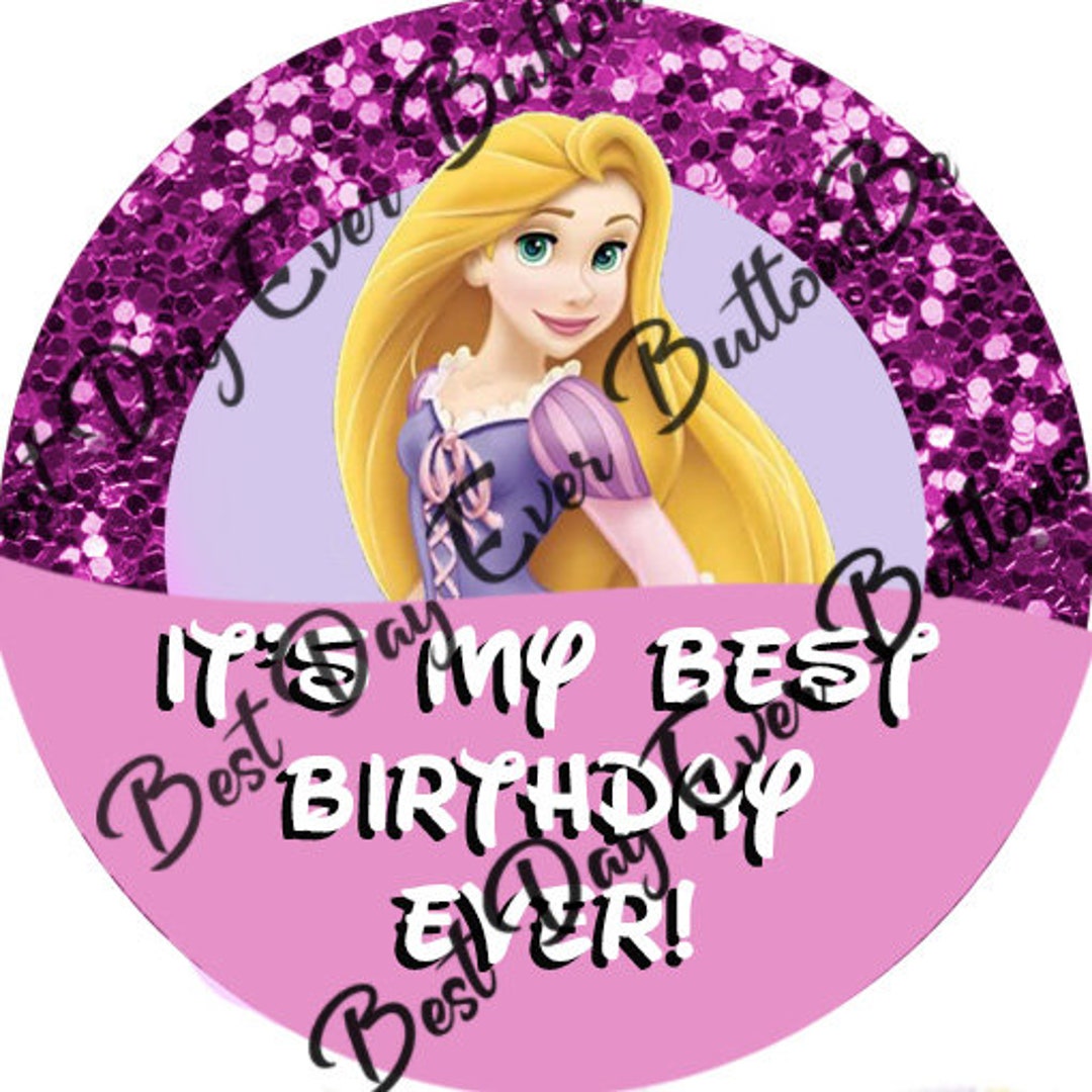 Rapunzel Disney Birthday Buttons-disney Birthday Pin-disney Buttons ...