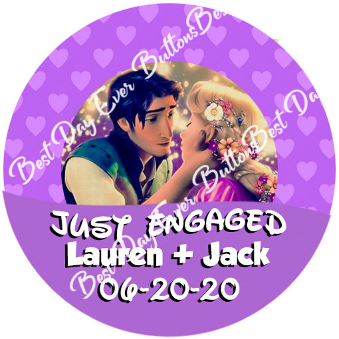 Disney Just Engaged Buttons-disney Just Engaged Pins-disney Engagement ...