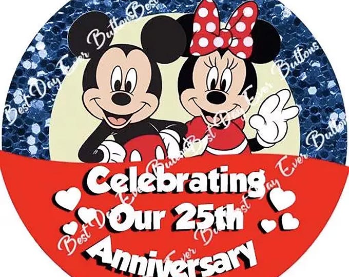 Mickey and Minnie-disney Anniversary Buttons-disney Anniversary Pins ...