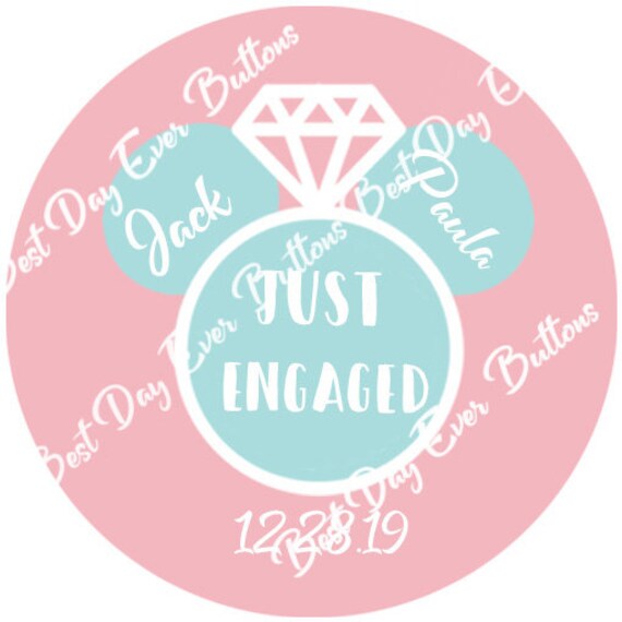 Disney Just Engaged Buttons-disney Just Engaged Pins-disney | Etsy
