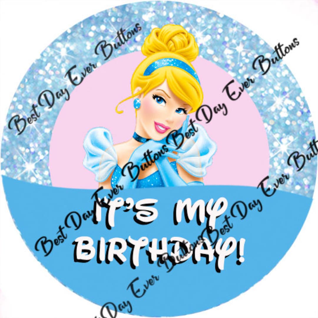 Cinderella Buttons-cinderella Birthday Buttons-disney Birthday - Etsy