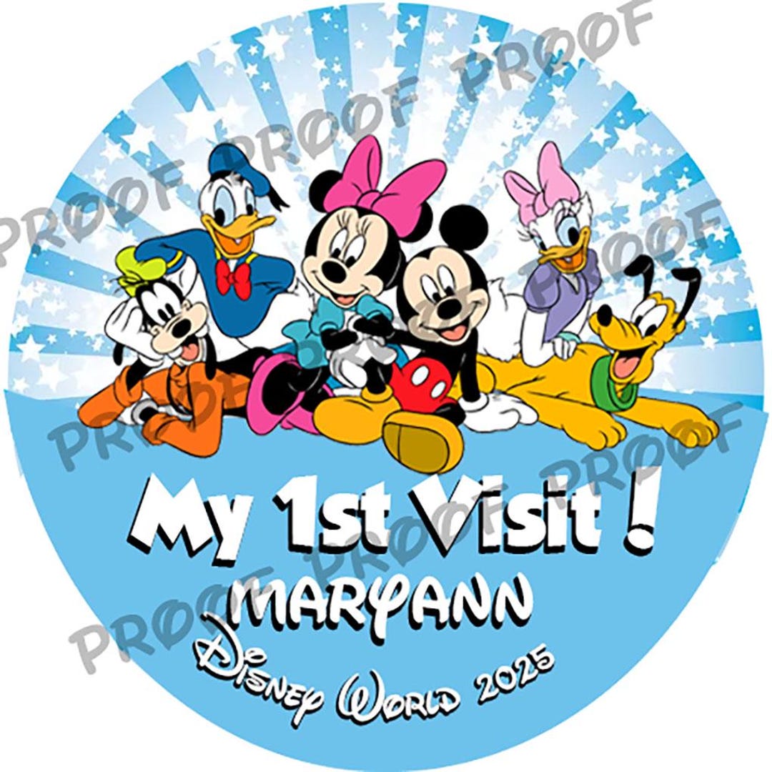 First Visit Button-disney First Visit Button-mickey and Friends - Etsy