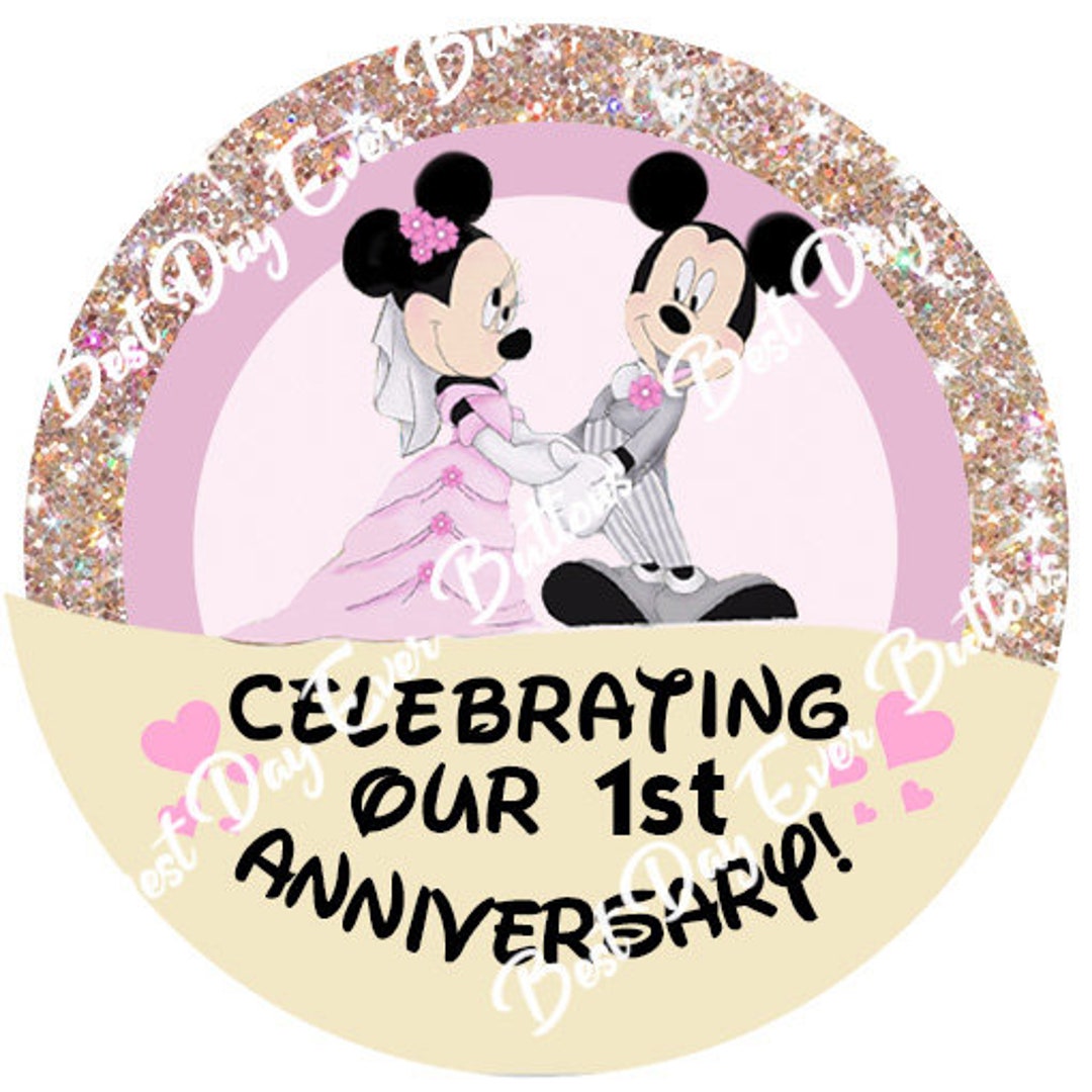 Mickey Minnie Anniversary Buttons-disney Anniversary Buttons-disney ...