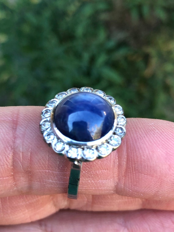 Vintage 14k Gold, Unheated, Blue Natural Sapphire, an… - Gem