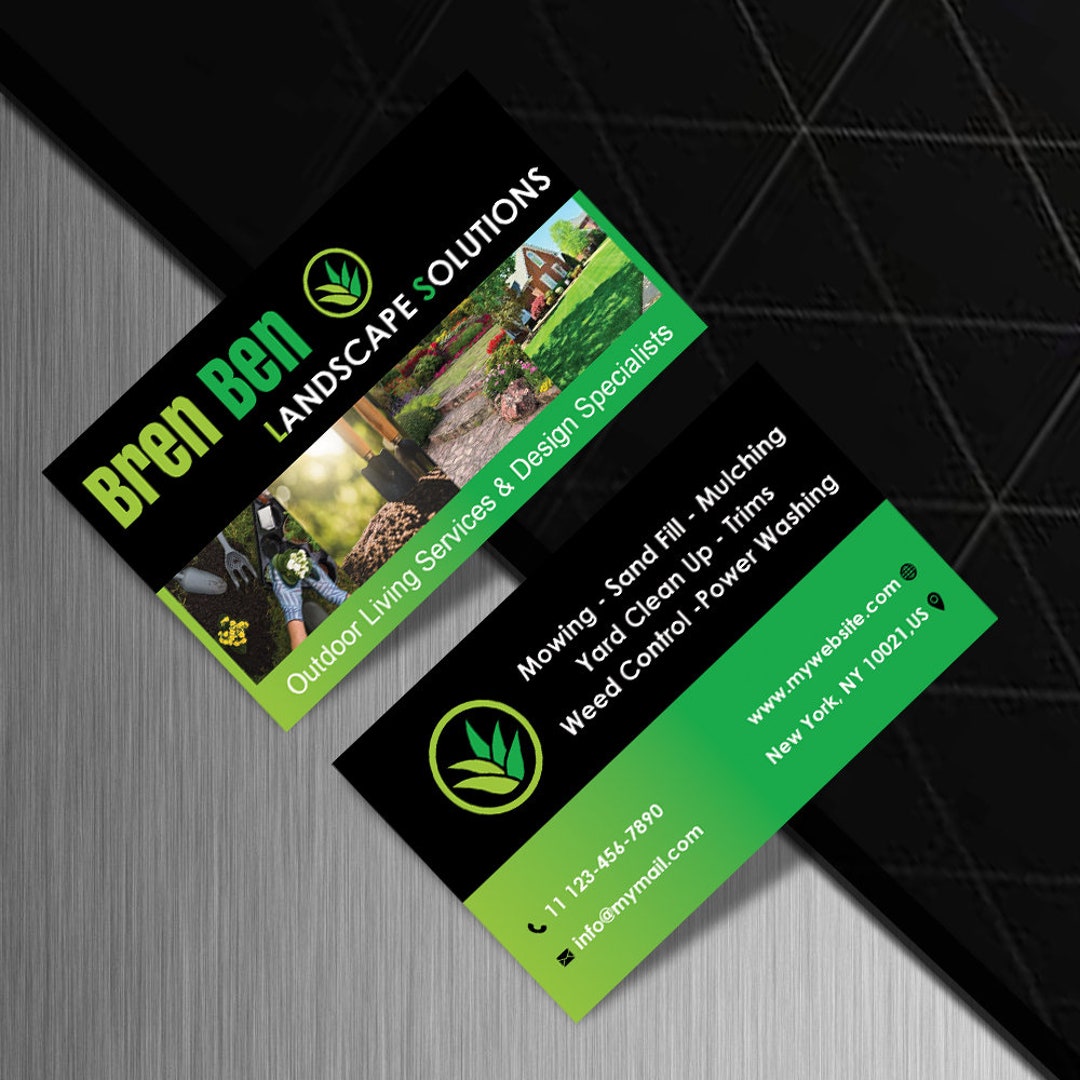 Lawn Care Service Service Business Cards _ Custom Personalized Lawn ...