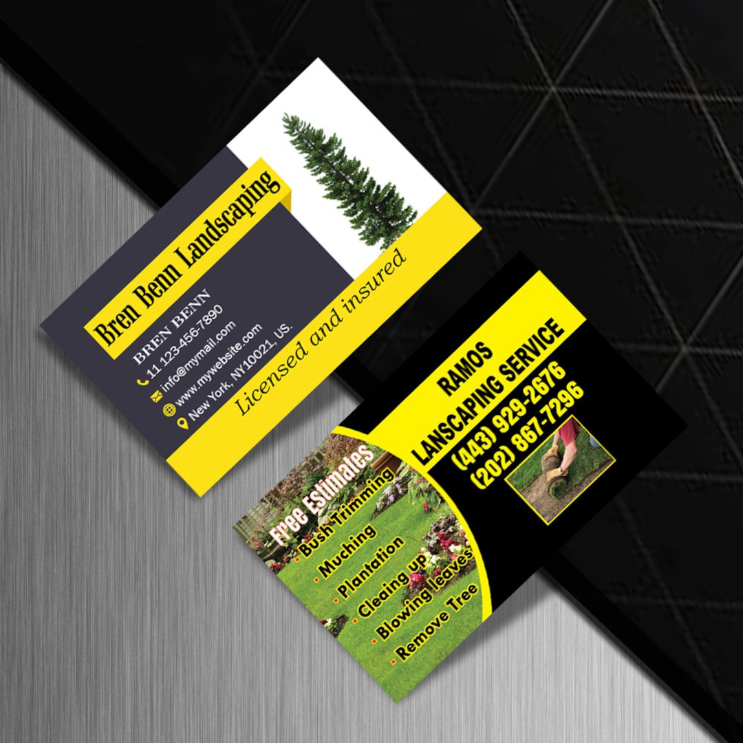 Landscaping Service Business Cards _ Custom Personalized Lawn Care ...