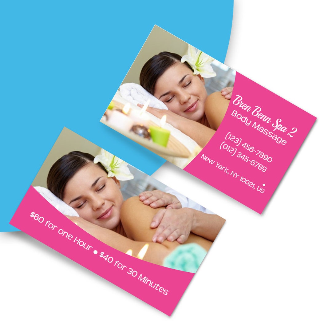 Body Massage Business Cards _ Custom Business Cards_digital File Only ...