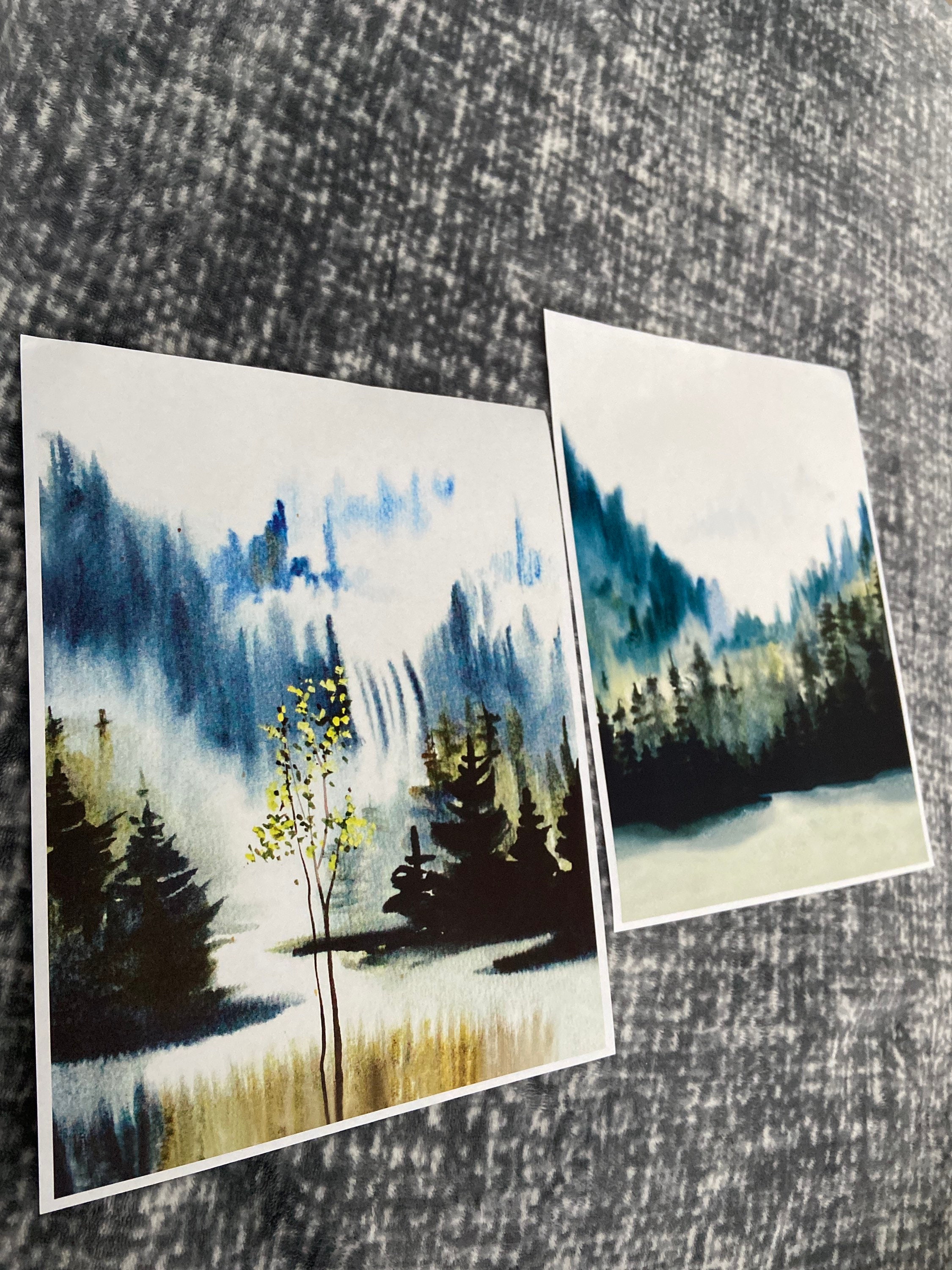 Set of 2 Watercolor landscape prints Canadian landscapes | Etsy